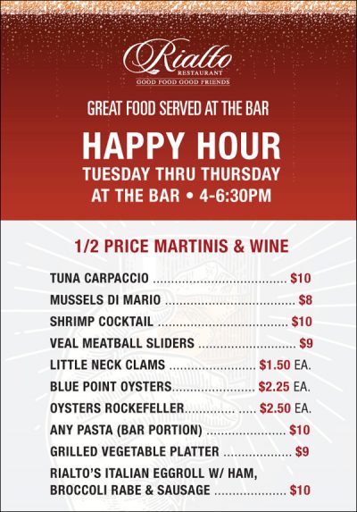 Menus – Rialto Restaurant