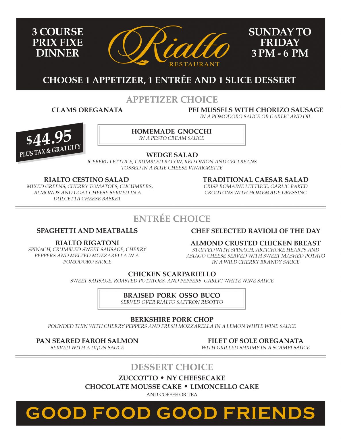 Menus – Rialto Restaurant