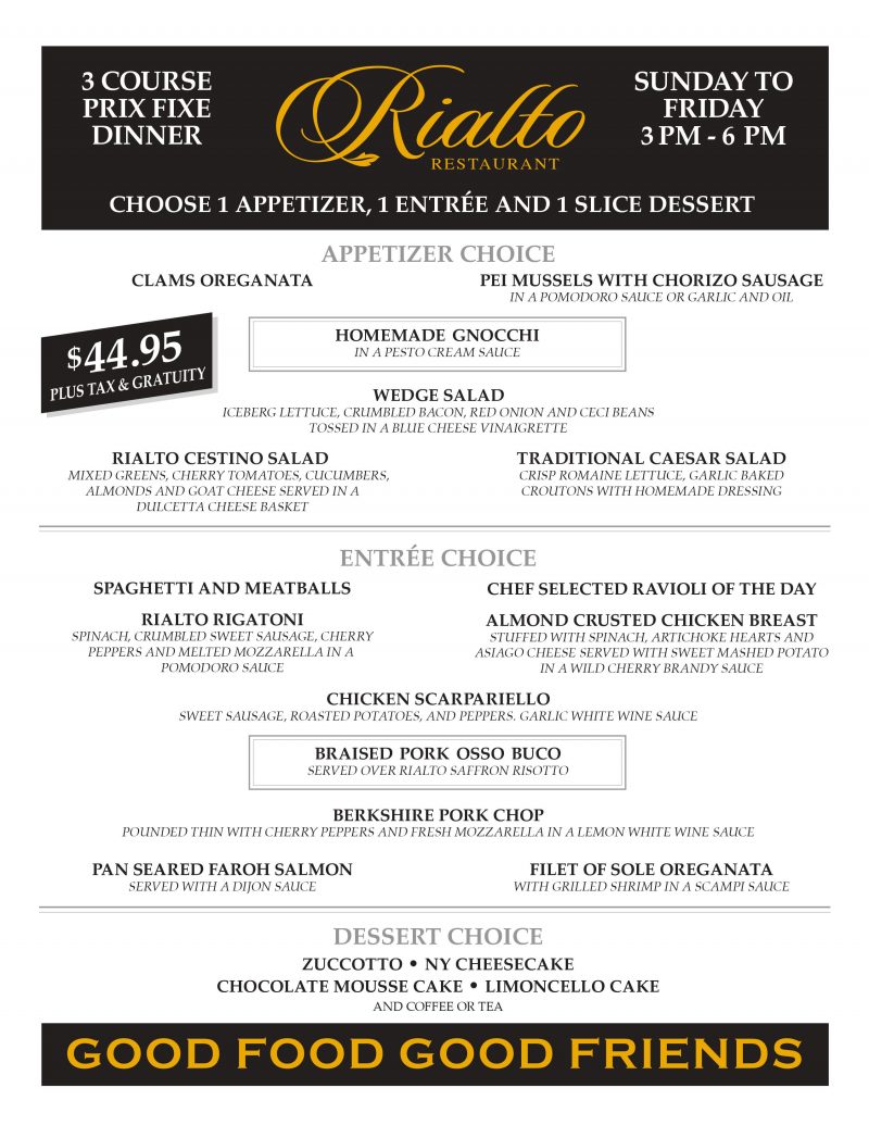 Menus – Rialto Restaurant